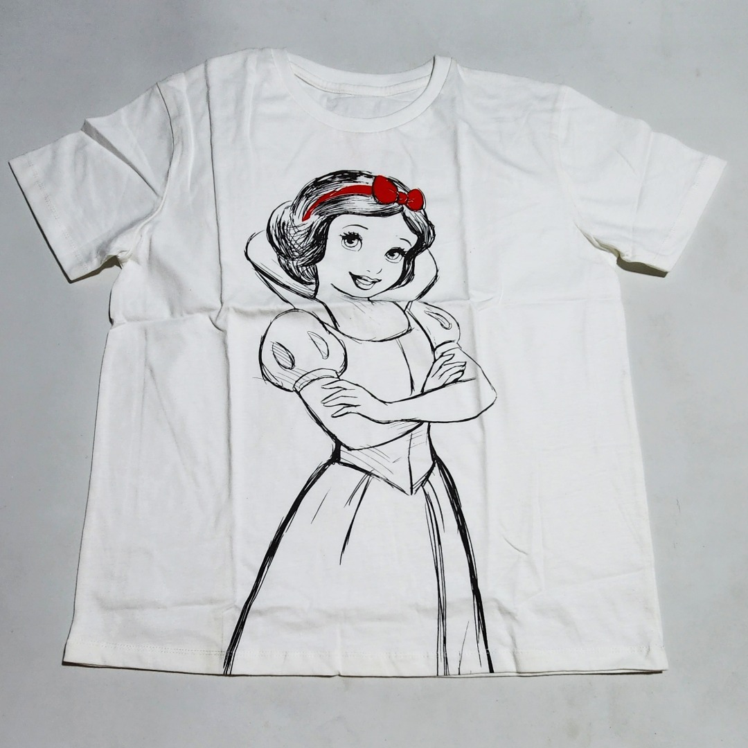 Baju Kaos Putih Disney Princess Snow White Outline Sketch, Fesyen ...