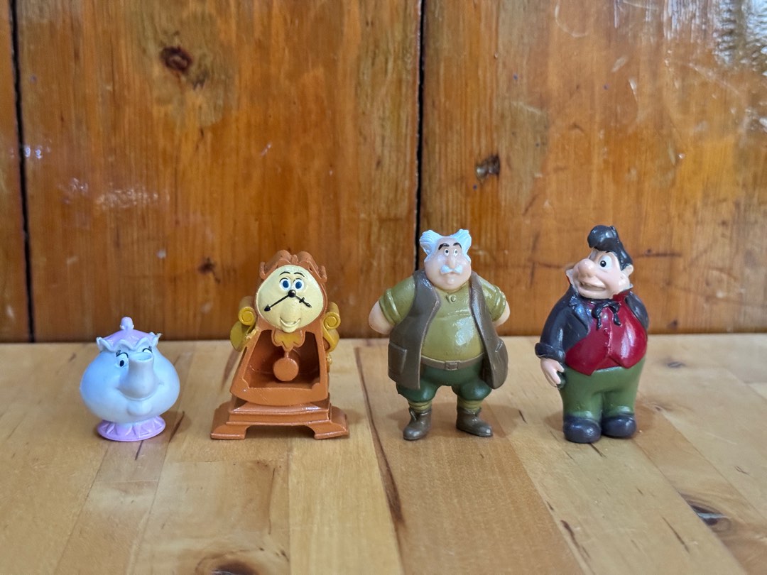 Beauty and the beast collectible figures cogsworth clock mrs potts ...