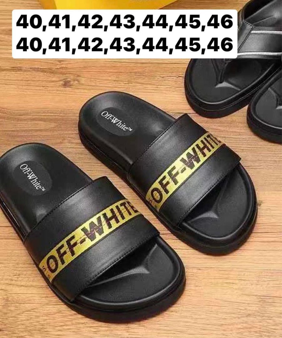 Branded slides off white, Men's Fashion, Footwear, Slippers & Slides on ...