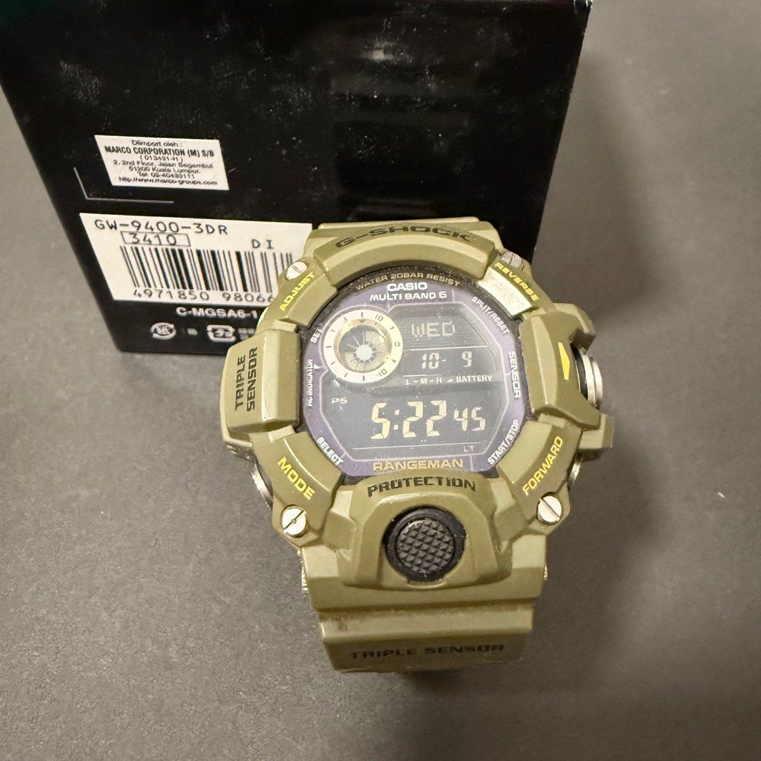 Casio G-Shock Rangeman Military Green GW-9400-3DR, Men's Fashion, Watches & Accessories, Watches ...