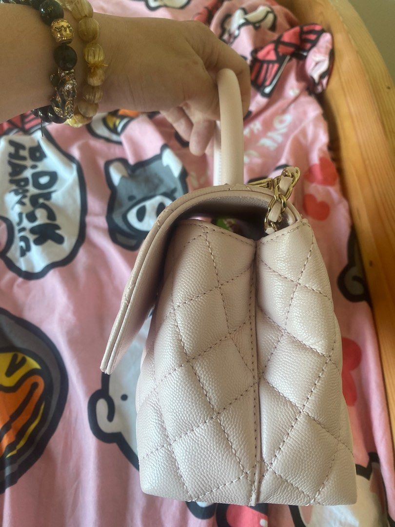 chanel coco handle pink caviar, 名牌, 手袋及銀包 - Carousell