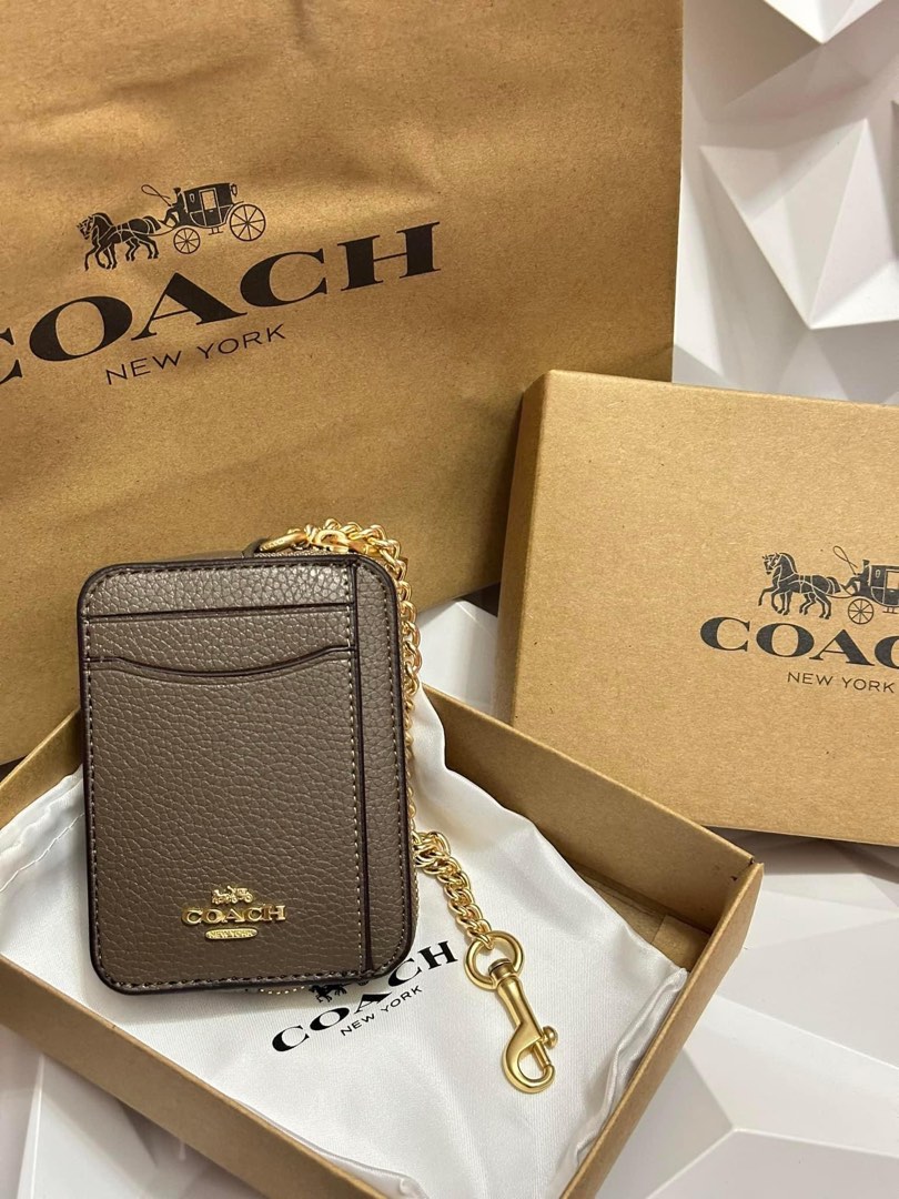 Coach Zip Card Wallet, Luxury, Bags & Wallets on Carousell