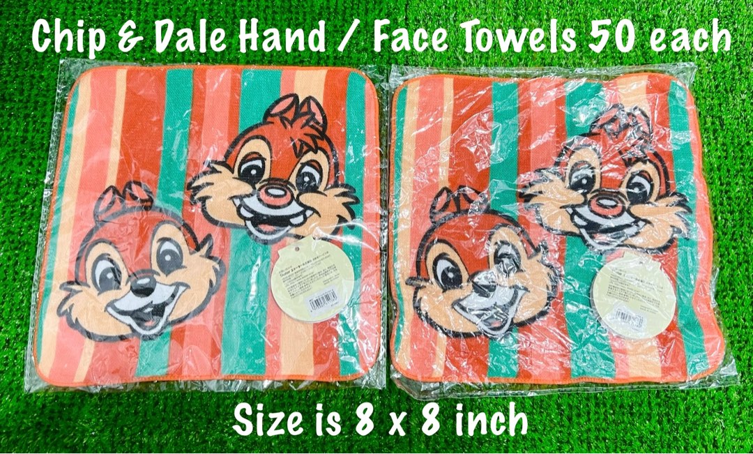 Disney Chip & Dale Hand / Face Towels, Everything Else, Others on Carousell