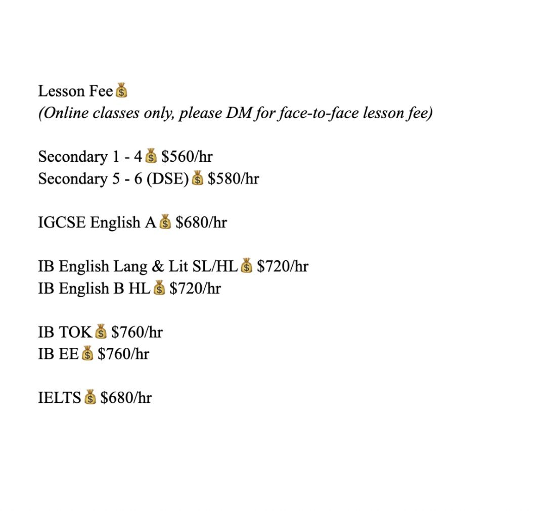 [DSE/IB/IGCSE] HKU Double Degree English Tutor Native Speaker English Tutorial English Teacher ...