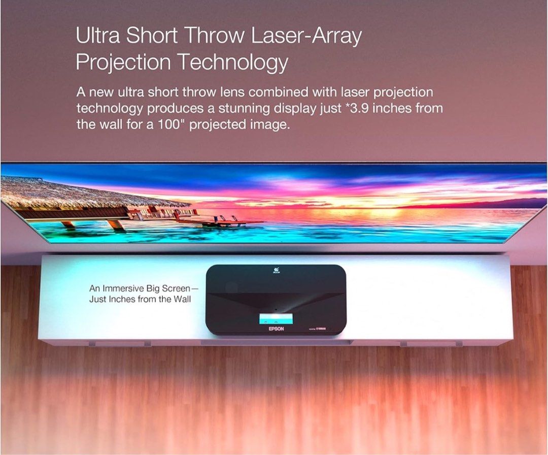 Epson EpiqVision Ultra LS800 UST 3-Chip 3LCD Smart Laser Projector ...