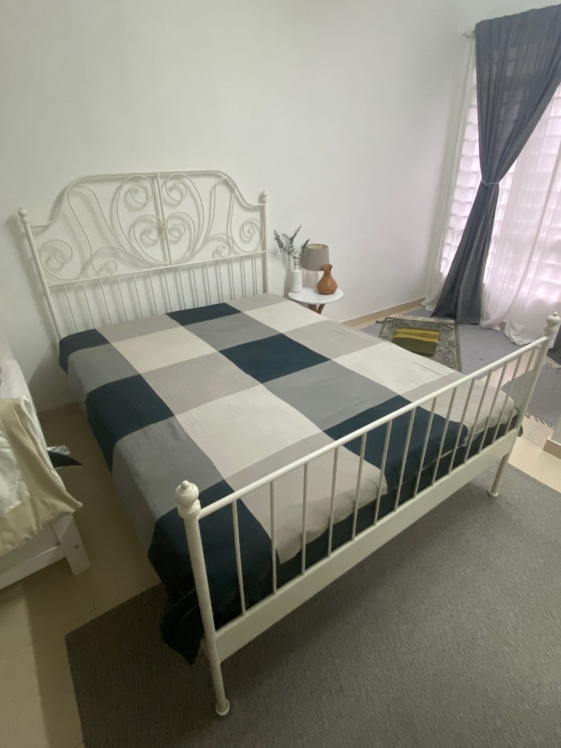 IKEA Leirvik Queen Size Bedframe Only, Furniture & Home Living ...