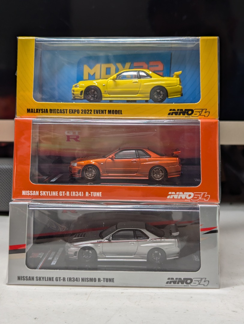 Inno Nissan Skyline GTR R34 Nismo R-Tune MDX 2022 1/64 Silver Orange ...