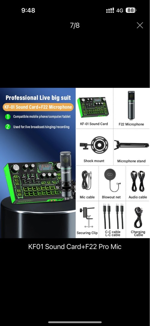 KooFly KF01 + F22 Pro Mic / Soundcard / Sound Card, Audio, Microphones ...