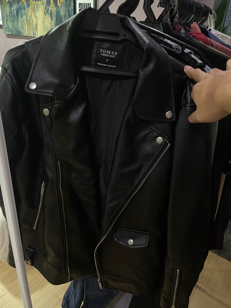 Leather Jacket Jaket Kulit Baru Pakai Sekali, Men's Fashion, Coats ...