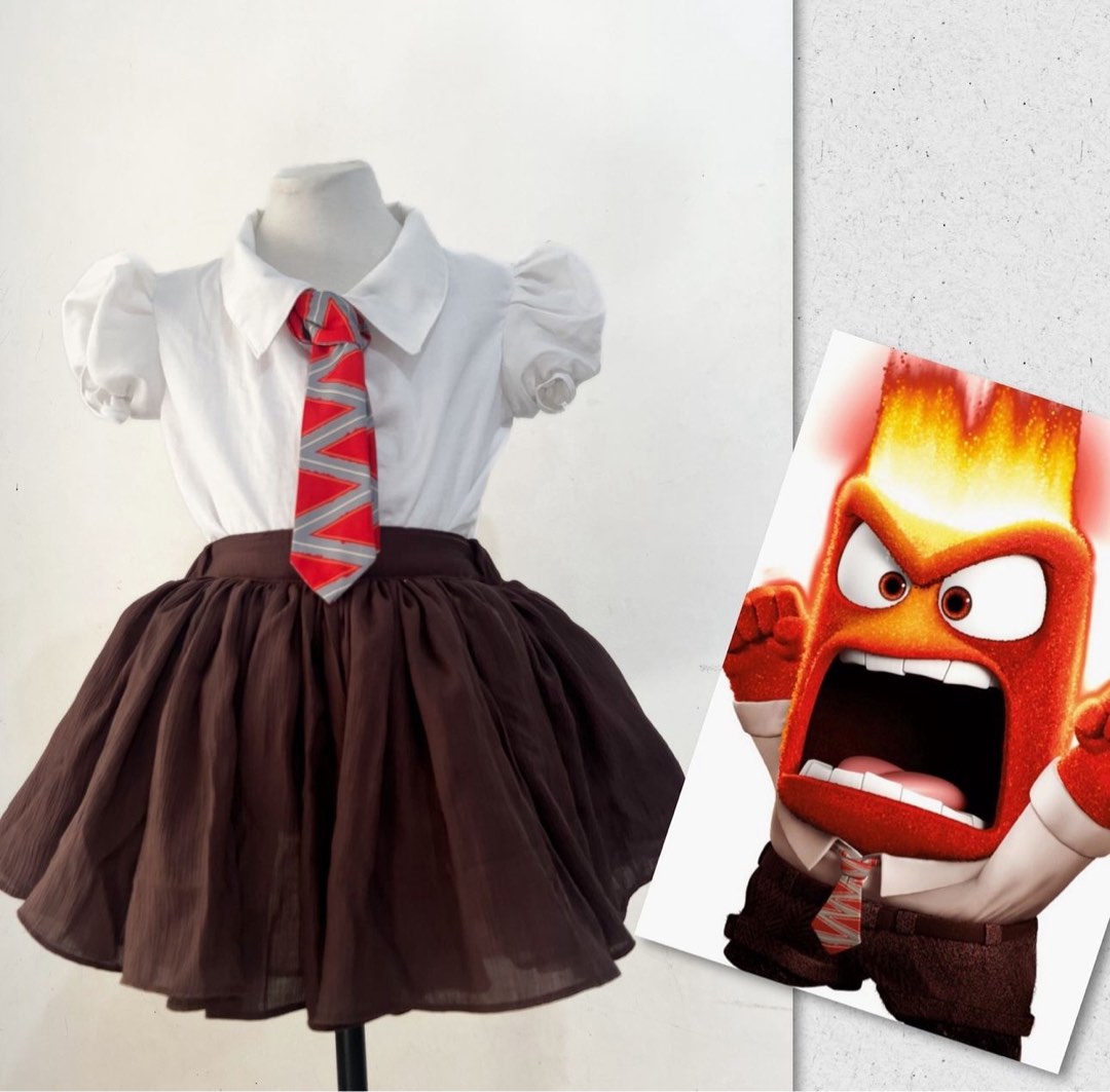 Littleela Inside Out Anger Outfit with headband, Babies & Kids, Babies ...