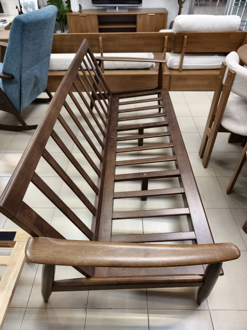 (New, Display) 3-seater Couch, Sofa Kayu Padu Kayu Getah - 100% Solid ...