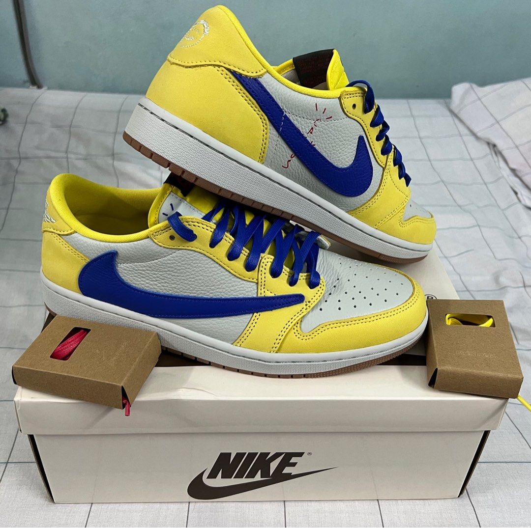 Nike Travis Scott x Air Jordan 1 Canary, Men's Fashion, Footwear ...