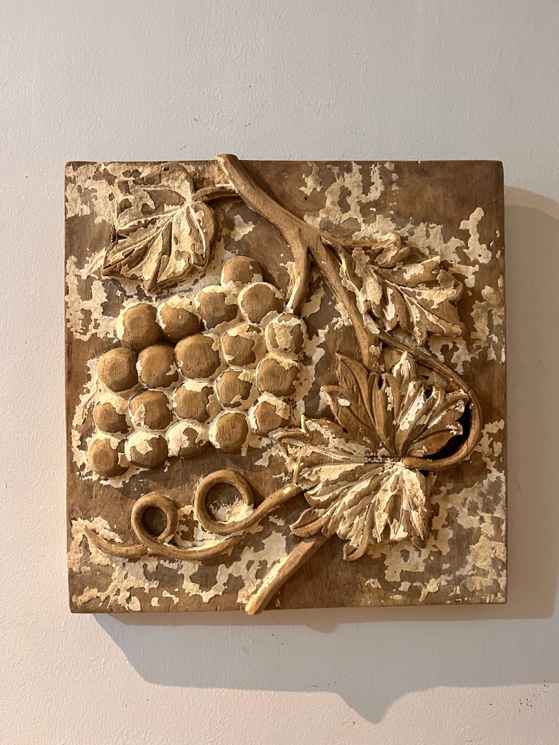 Old carved wooden grape vine wall decor, Furniture & Home Living, Home ...