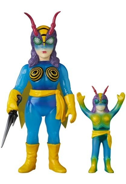 [預訂Pre-order] Medicom SOFUBI Bee Woman 蜂女 (New color + Mini Sofubi)/Riderman 幪面超人 怪金剛 (Rope arm ...
