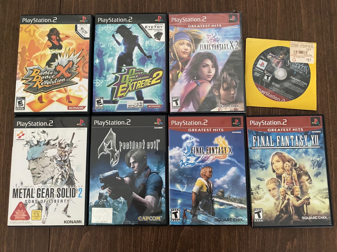 PS2 DDR X, DDR Extreme 2, FFX, FF X-2, FFXII, Resident Evil 4, Metal ...