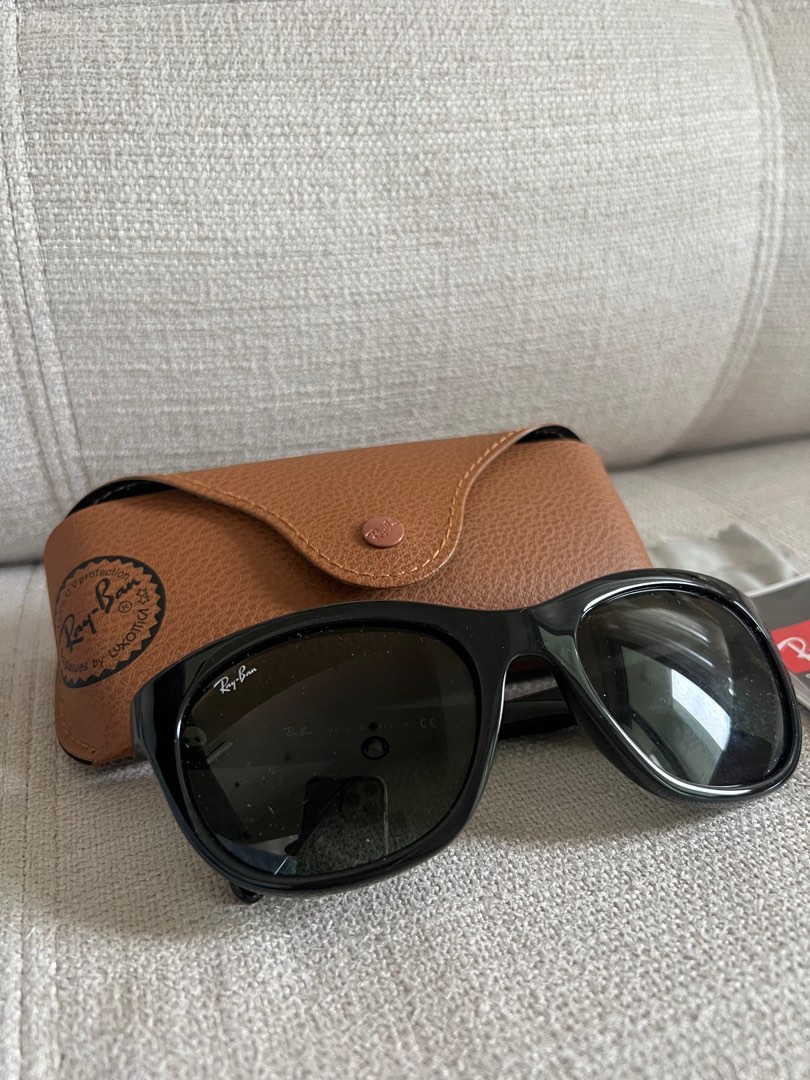 Ray-Ban 4216 (Polished Black, Dark Green Lens), Women's Fashion ...