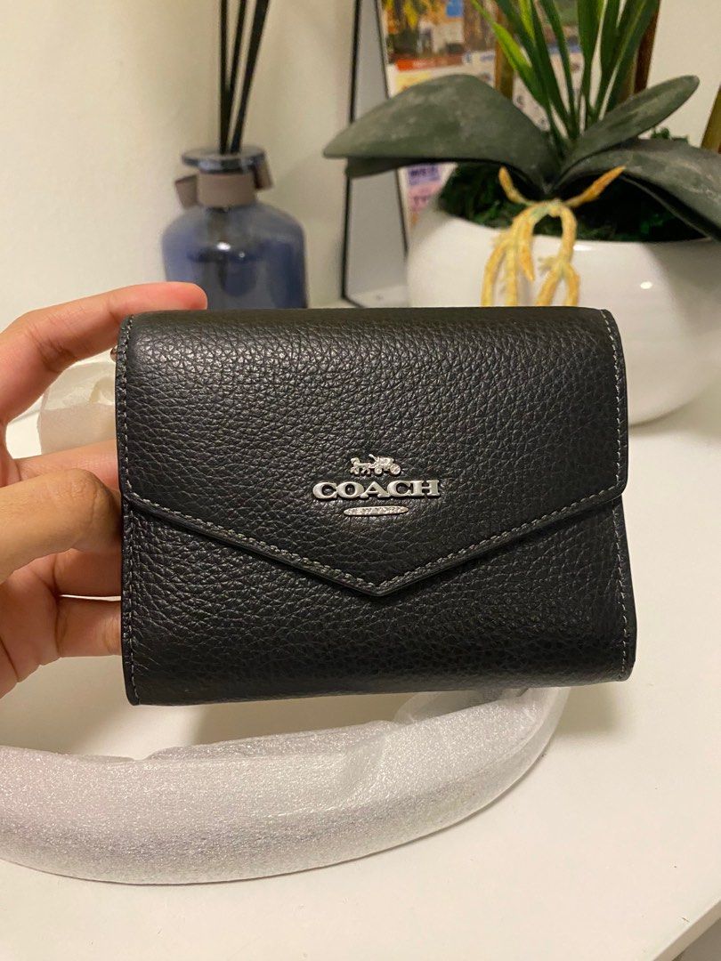 ‼️READY STOCK‼️ Coach Mini Envelope Wallet with Strap in Black, Luxury ...