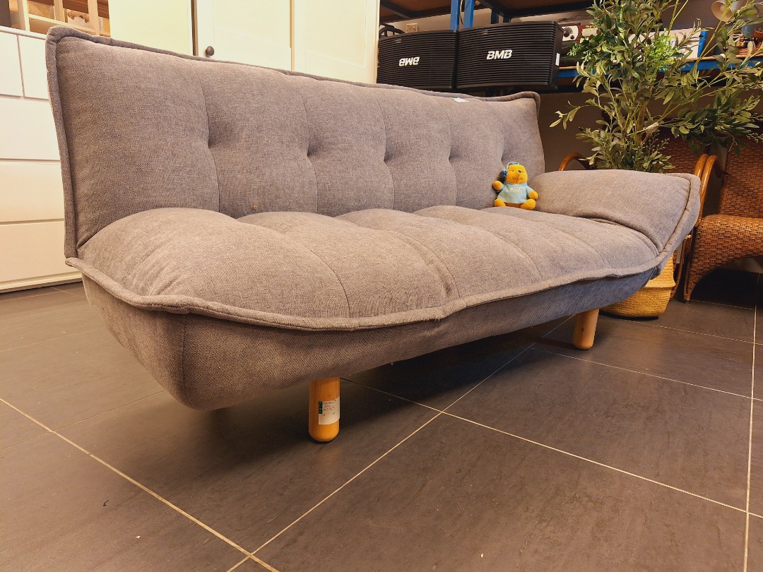 SSF Mabrura Grey Cushion 3-seater Sofa Bed | SSF, Katil Sofa 3 tempat ...