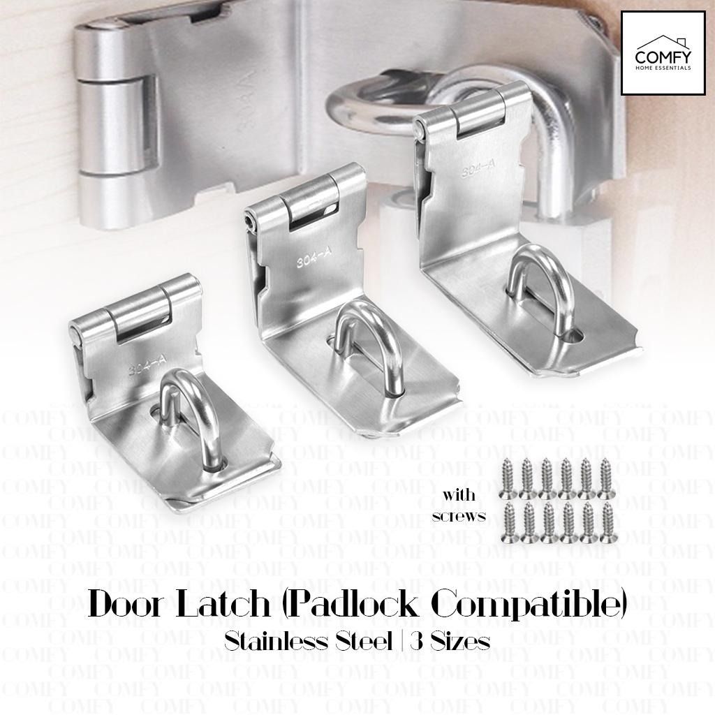 Stainless Steel Self Locking Hasp Latch Cabinet Drawer Door Safety Lock ...