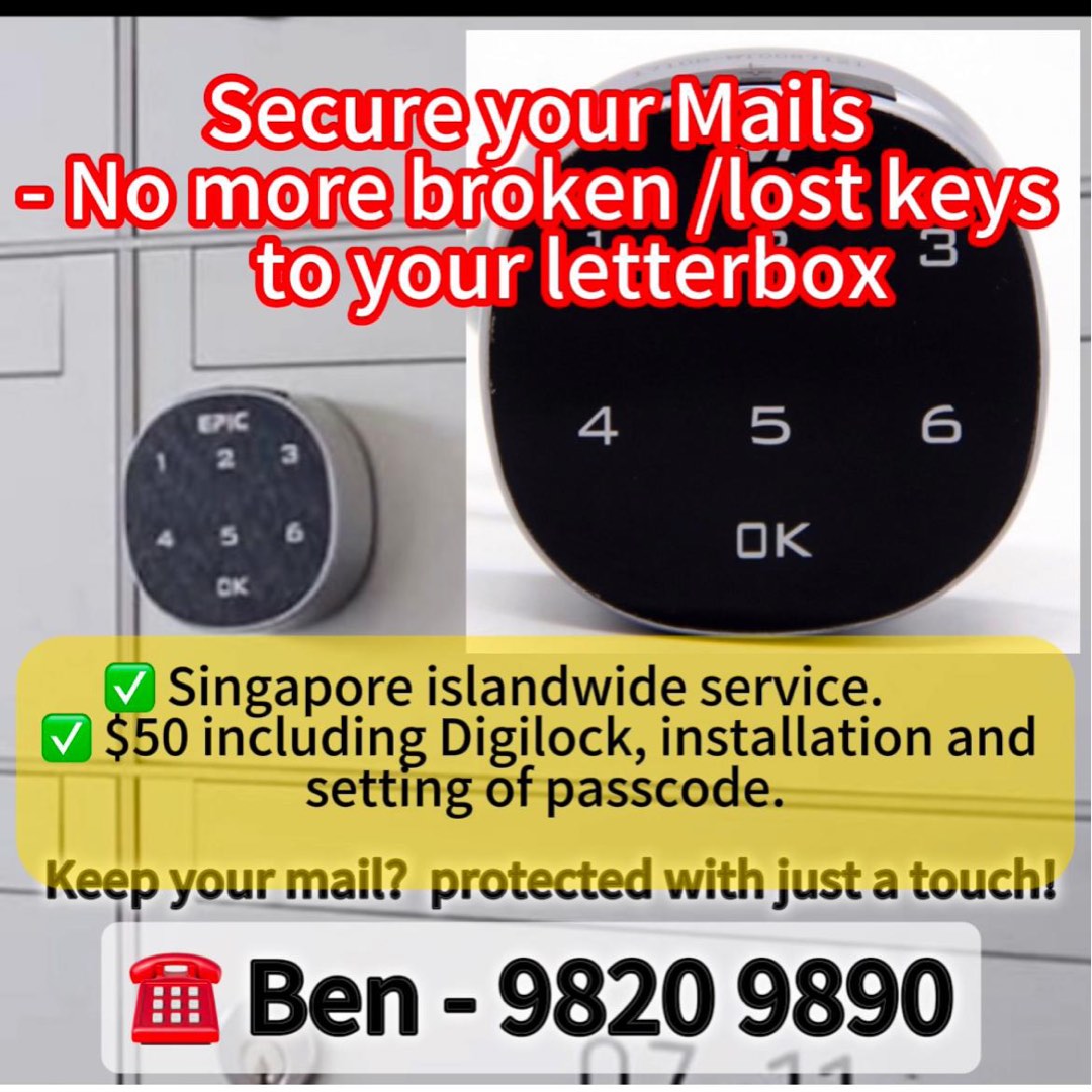 Supply and installation of digital lock for condo / HDB letter box ...