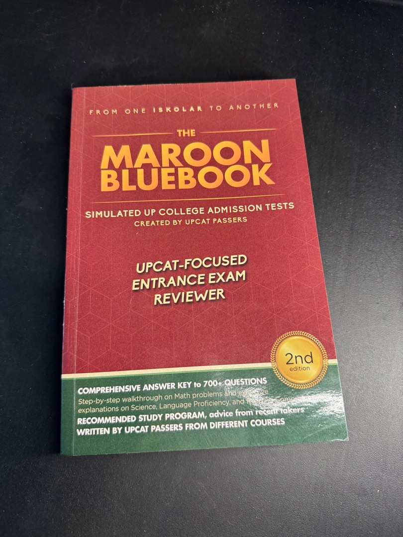 The Maroon Bluebook UP-CAT FOCUSED ENTRANCE EXAM REVIEWER, Hobbies ...