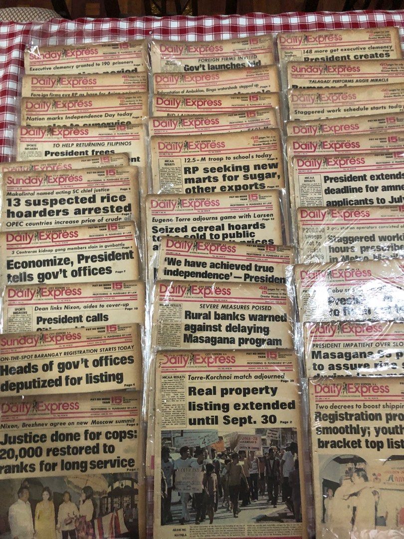 Vintage Assorted Filipiniana Post Martial Law Era Newspapers ...