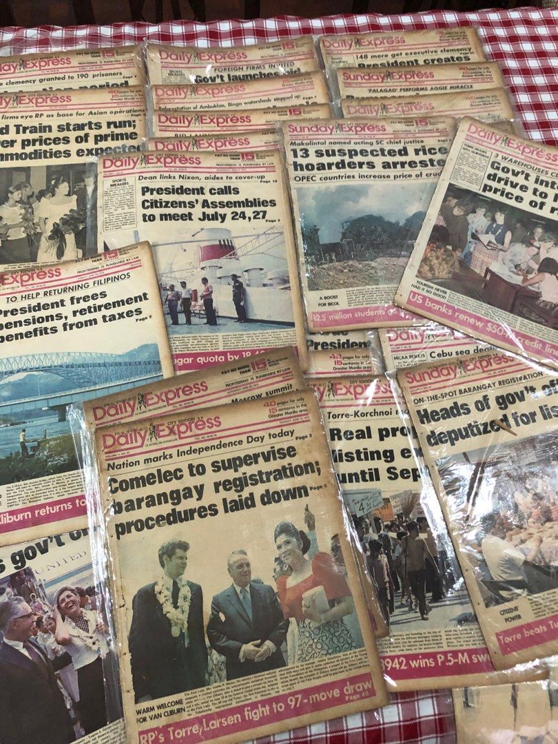 Vintage Assorted Filipiniana Post Martial Law Era Newspapers ...