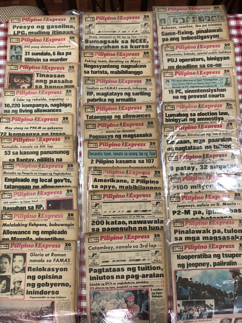 Vintage Assorted Filipiniana Post Martial Law Era Newspapers Pilipino ...