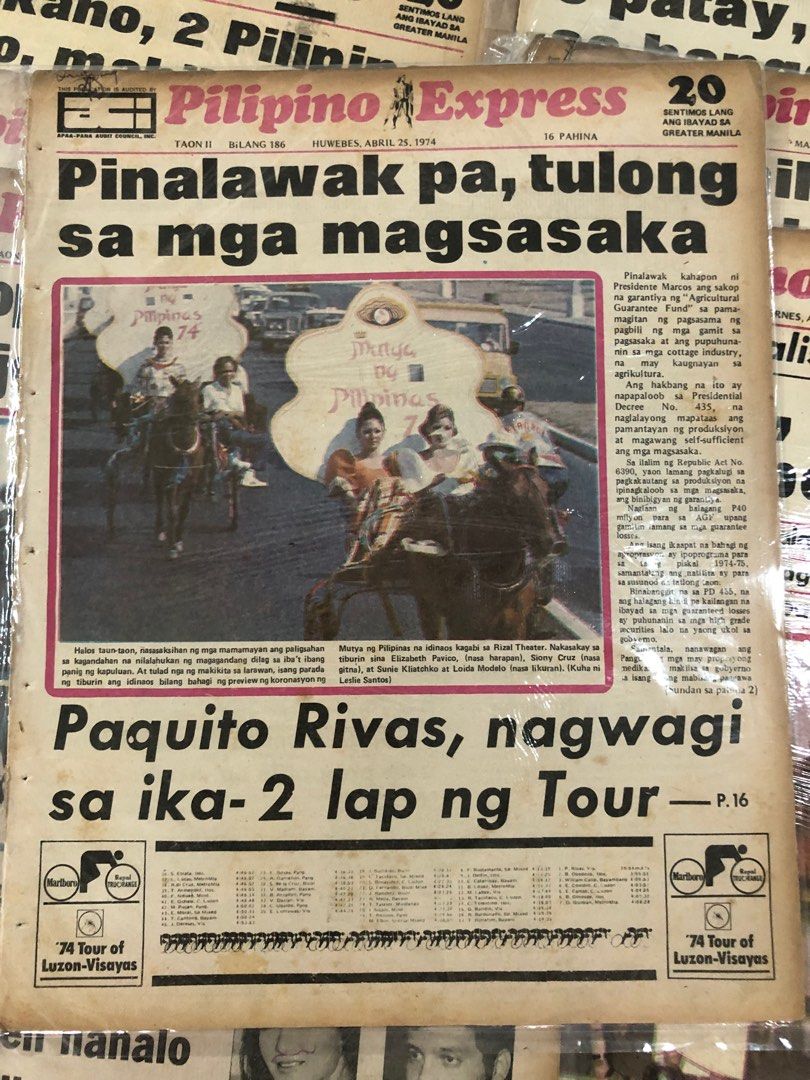 Vintage Assorted Filipiniana Post Martial Law Era Newspapers Pilipino ...
