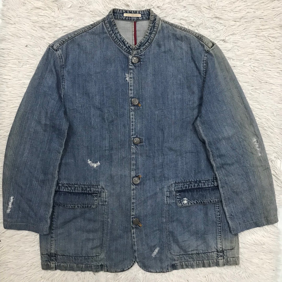 VINTAGE PAPAS DESIGN DISTRESSED CHORE DENIM JACKET, Men's Fashion ...