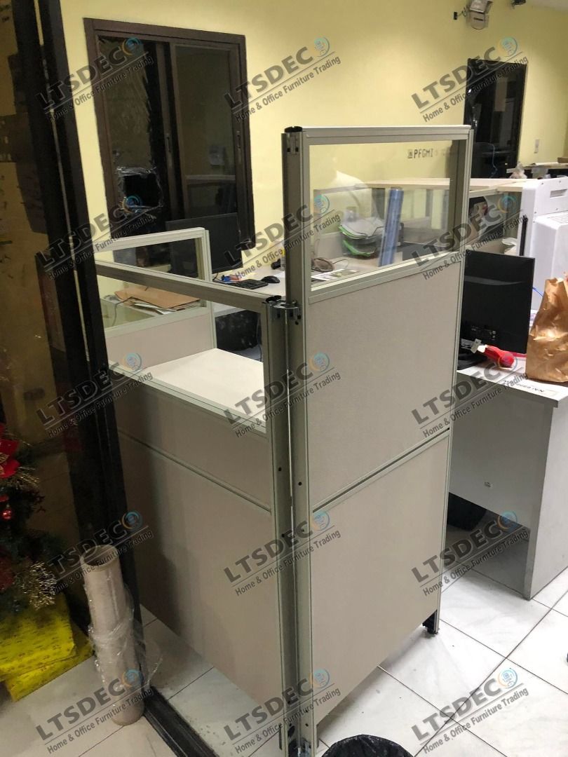 WORKSTATION CUBICLE WITH COUNTERTOP TABLE | OFFICE PARTITION, Furniture ...