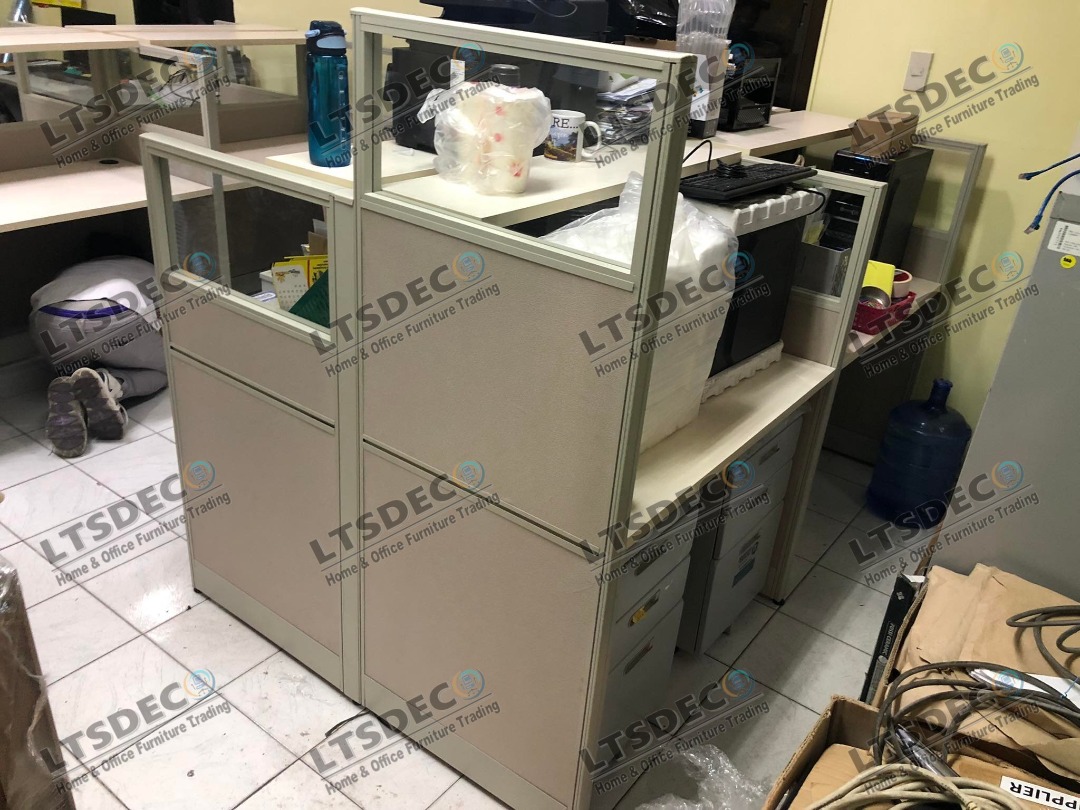 WORKSTATION CUBICLE WITH COUNTERTOP TABLE | OFFICE PARTITION, Furniture ...