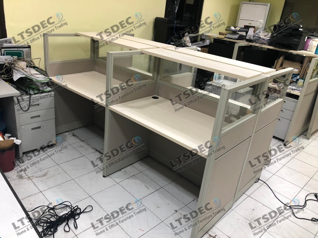 WORKSTATION CUBICLE WITH COUNTERTOP TABLE | OFFICE PARTITION, Furniture ...