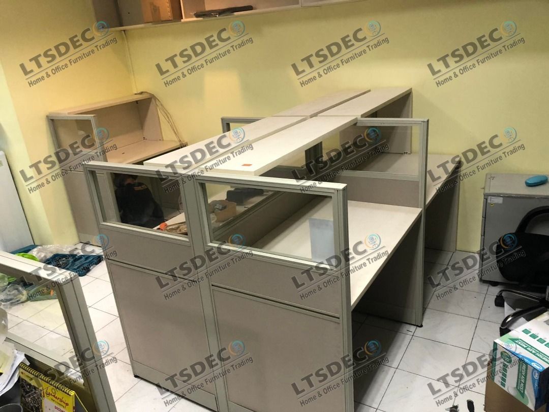 WORKSTATION CUBICLE WITH COUNTERTOP TABLE | OFFICE PARTITION, Furniture ...