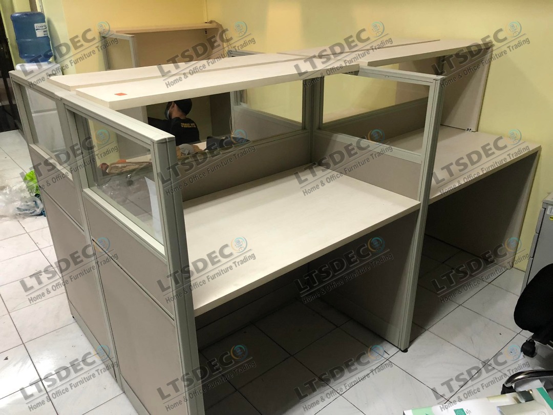 WORKSTATION CUBICLE WITH COUNTERTOP TABLE | OFFICE PARTITION, Furniture ...