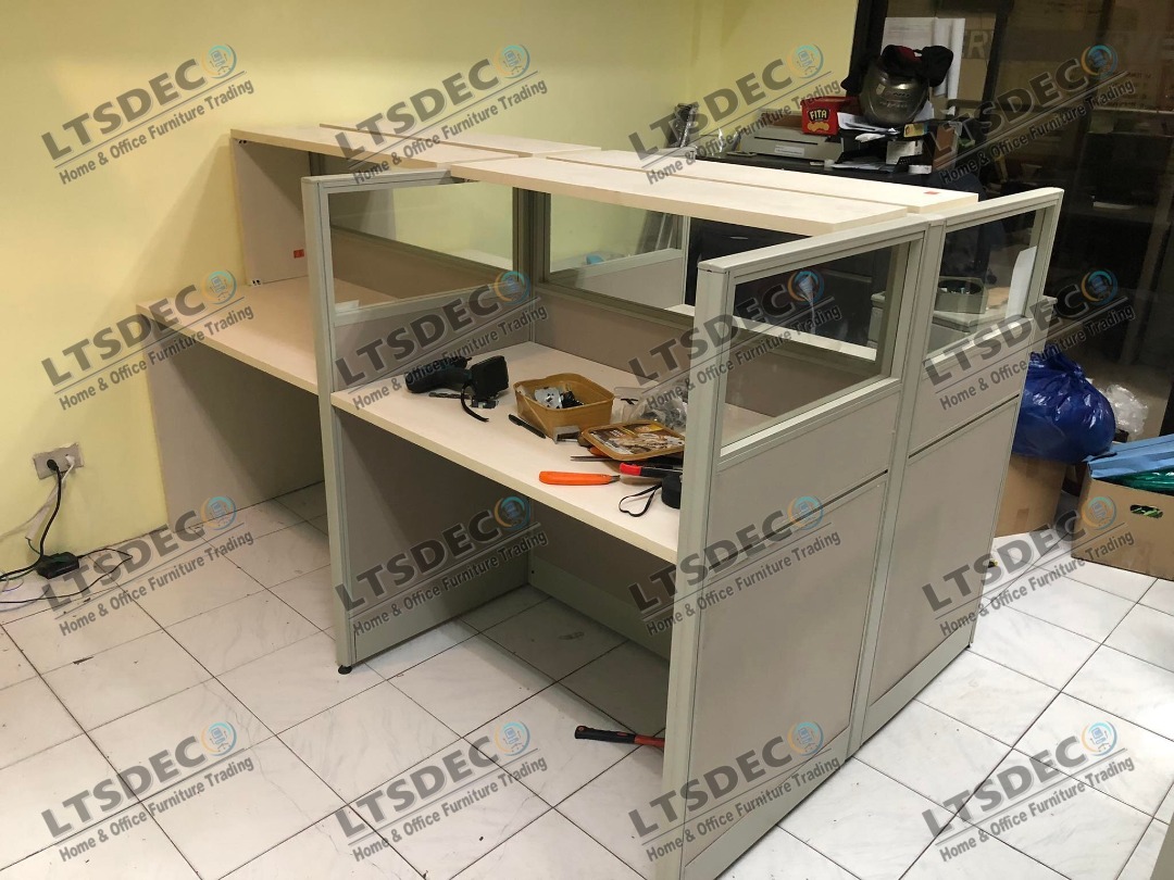 WORKSTATION CUBICLE WITH COUNTERTOP TABLE | OFFICE PARTITION, Furniture ...