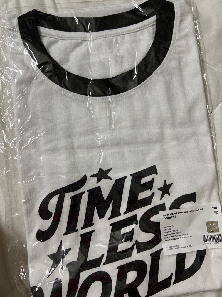ZB1 ZEROBASEONE Timeless Wold Tour Official White T-shirt Free Size ...