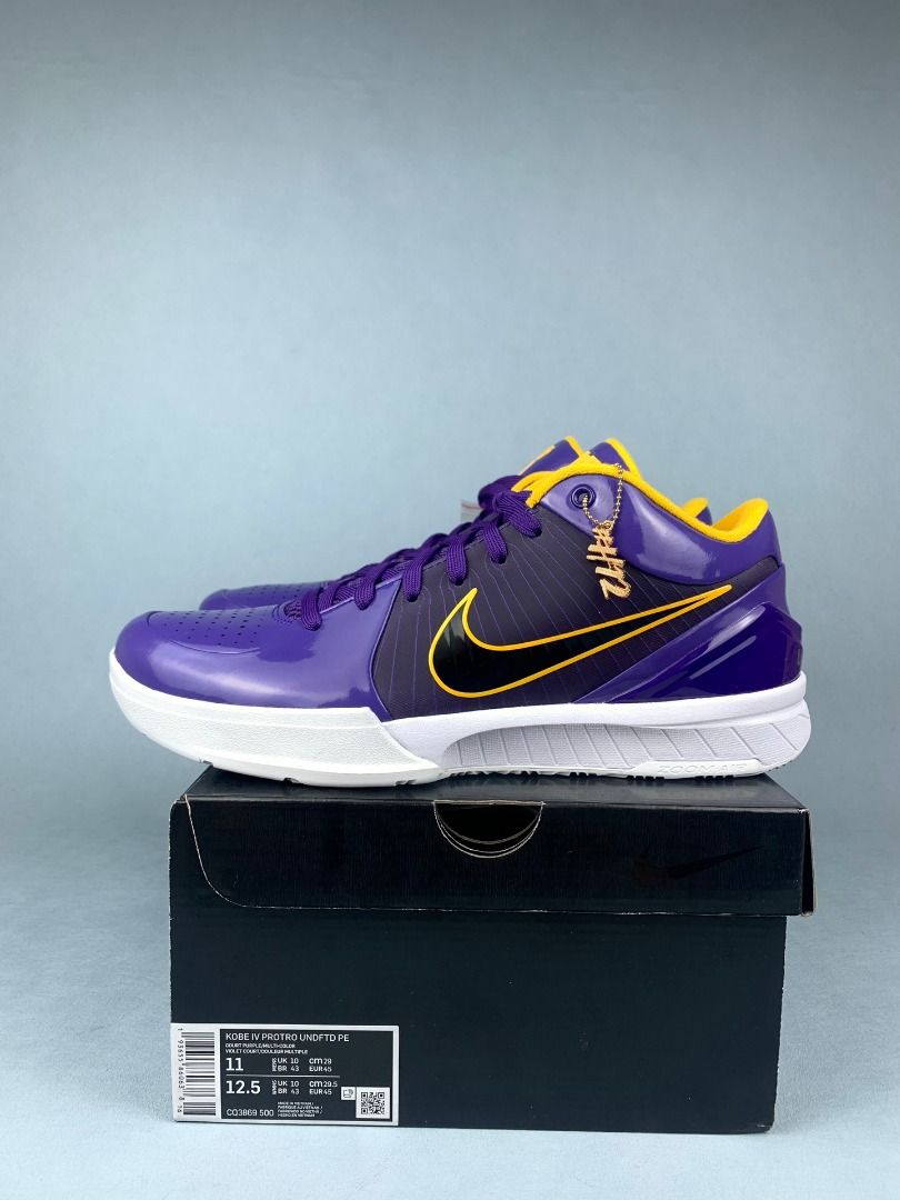 zk4 UNDEFEATED x Kobe 4 Protro “Lakers” 籃球鞋 紫金湖人 CQ3869-500, 男裝, 鞋, 波鞋 ...