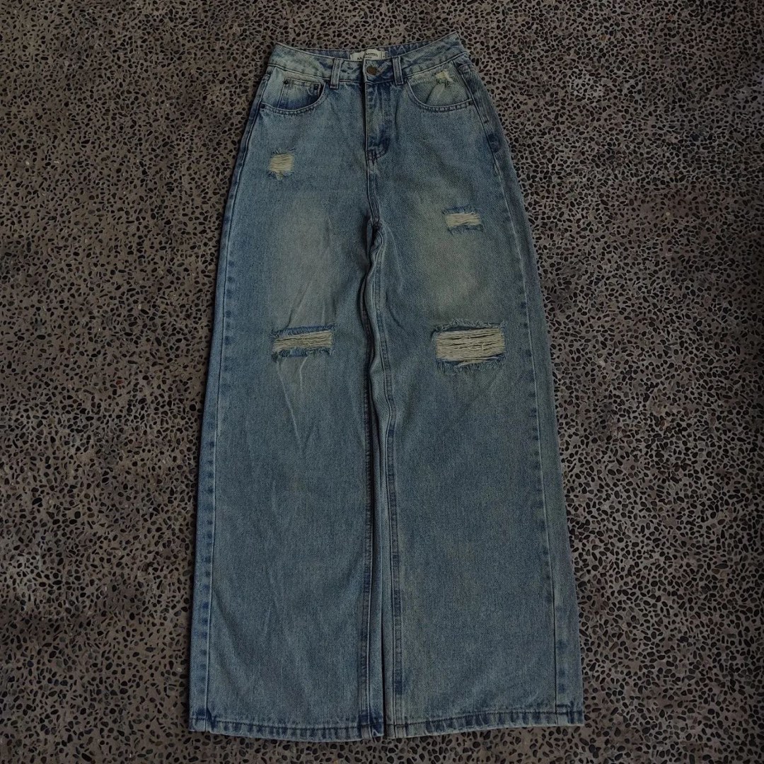 Aa Limited Washed Baggy Ripped Jeans, Men's Fashion, Bottoms, Jeans on ...