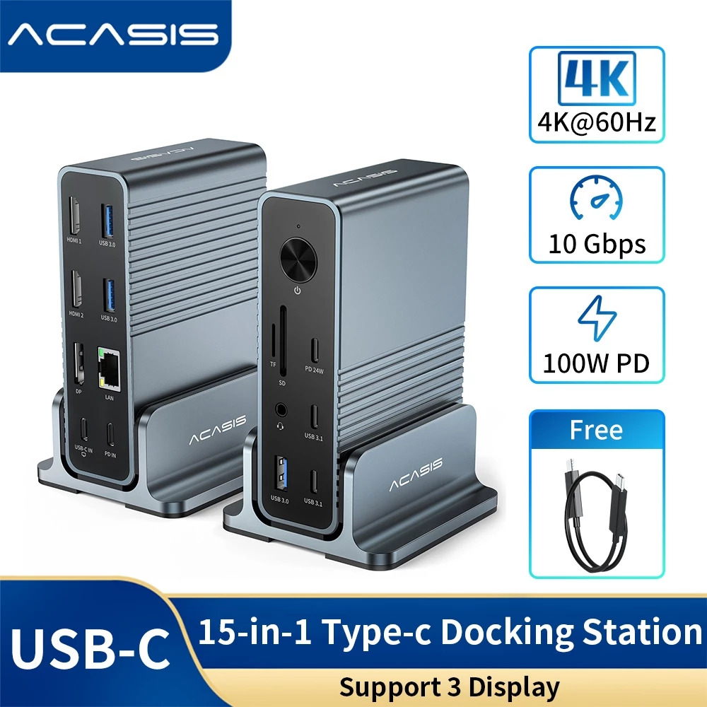 ACASIS USB-C Desktop Docking Station(15-in-1)Docking Station Hub For ...
