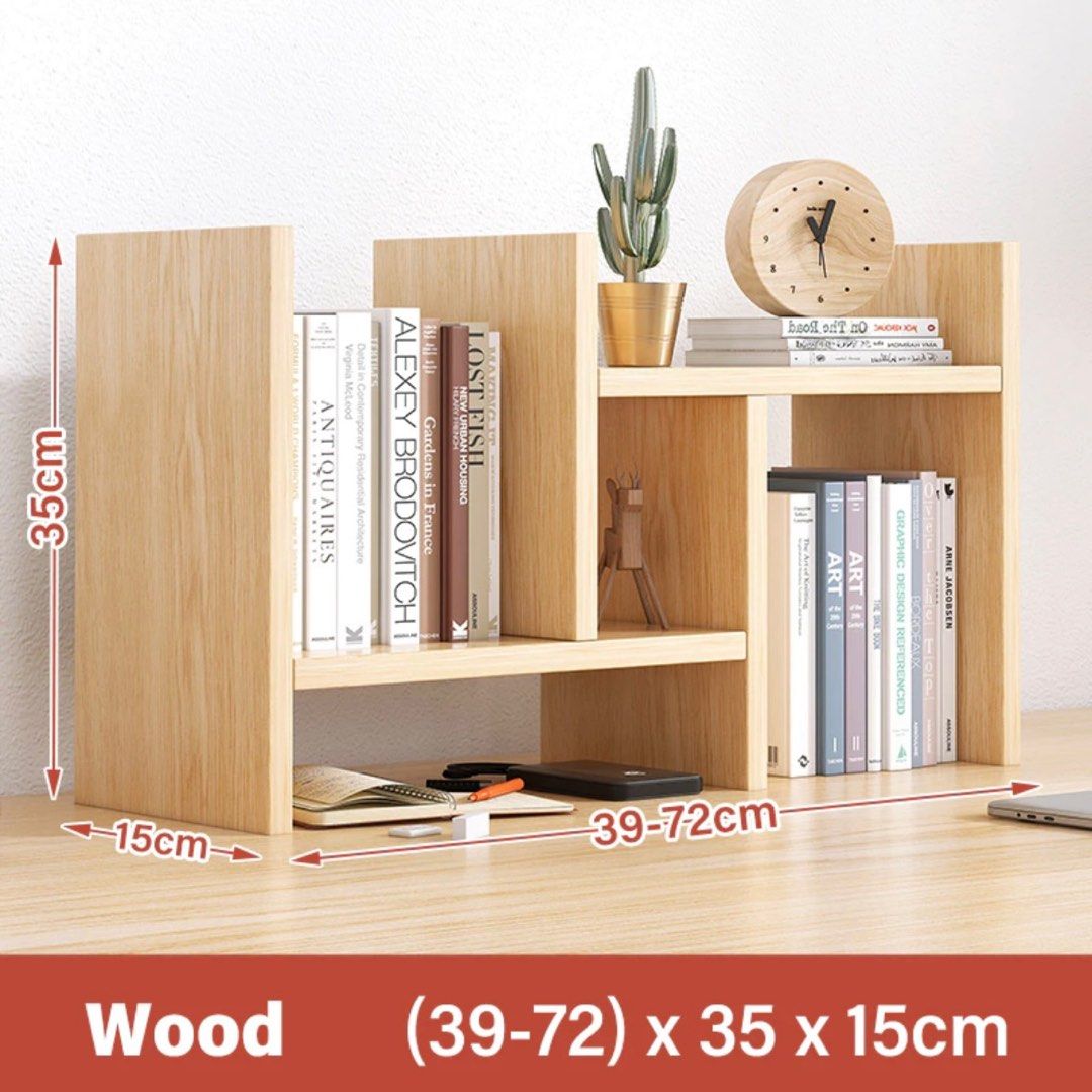 Adjustable Wooden Desktop Shelf | Wooden Tabletop Bookshelf | Table Top ...