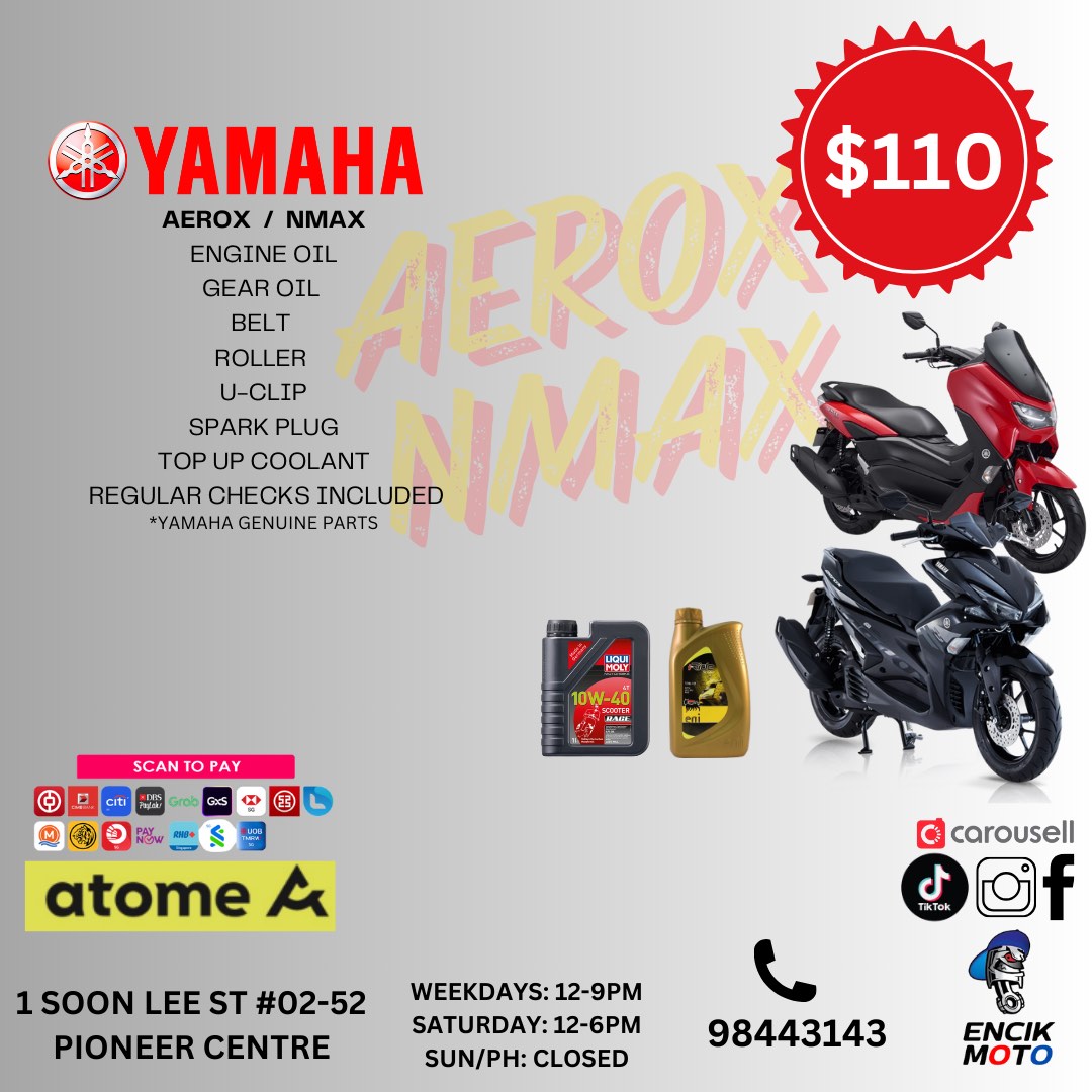 Aerox / Nmax / Turbo Full Servicing, Motorcycles, Motorcycle ...