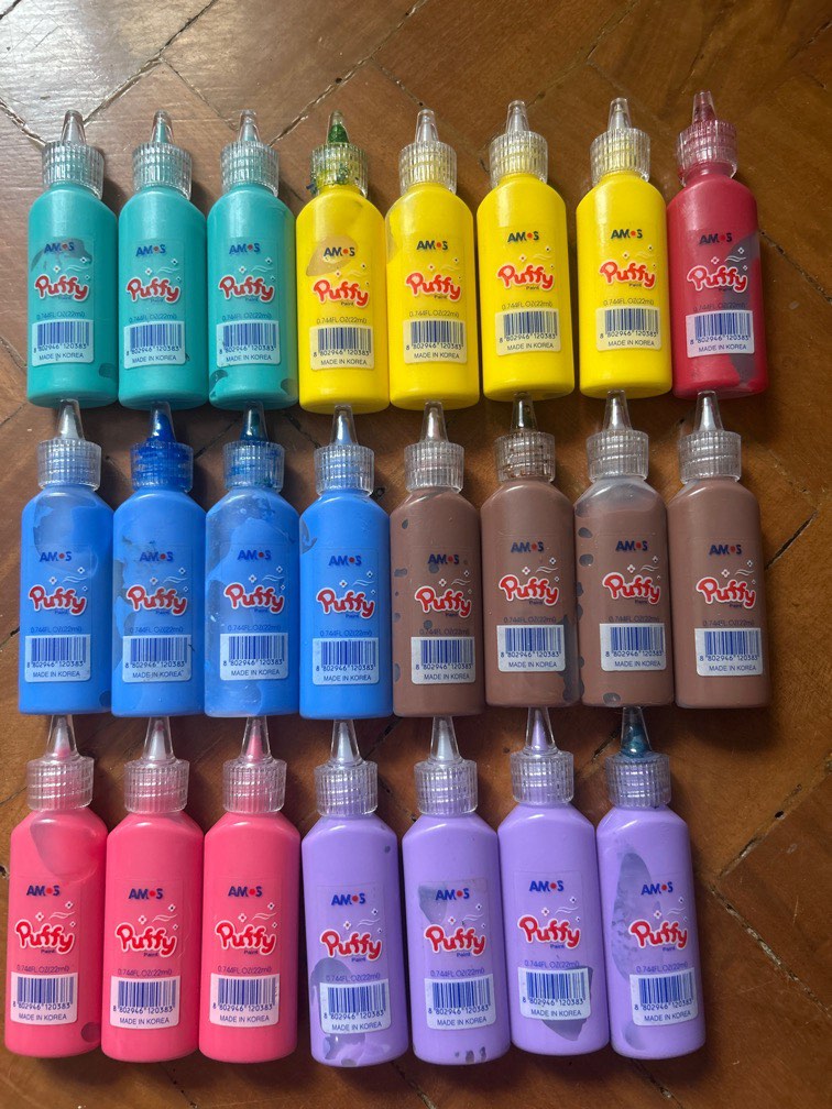 Amos Puffy Paint for 3D Painting Squeeze Bottle Paints 22ml (All in ...
