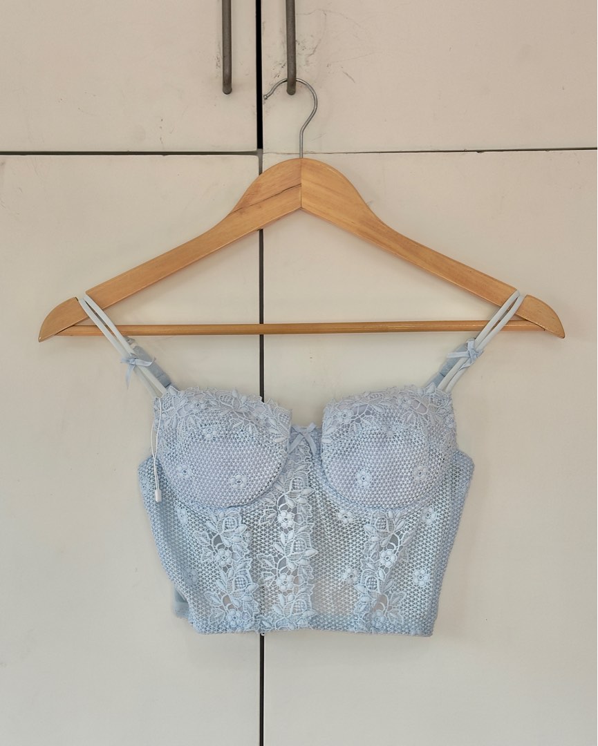 Baby Blue Lace Bodice (Brand New), Women's Fashion, Tops, Sleeveless on ...