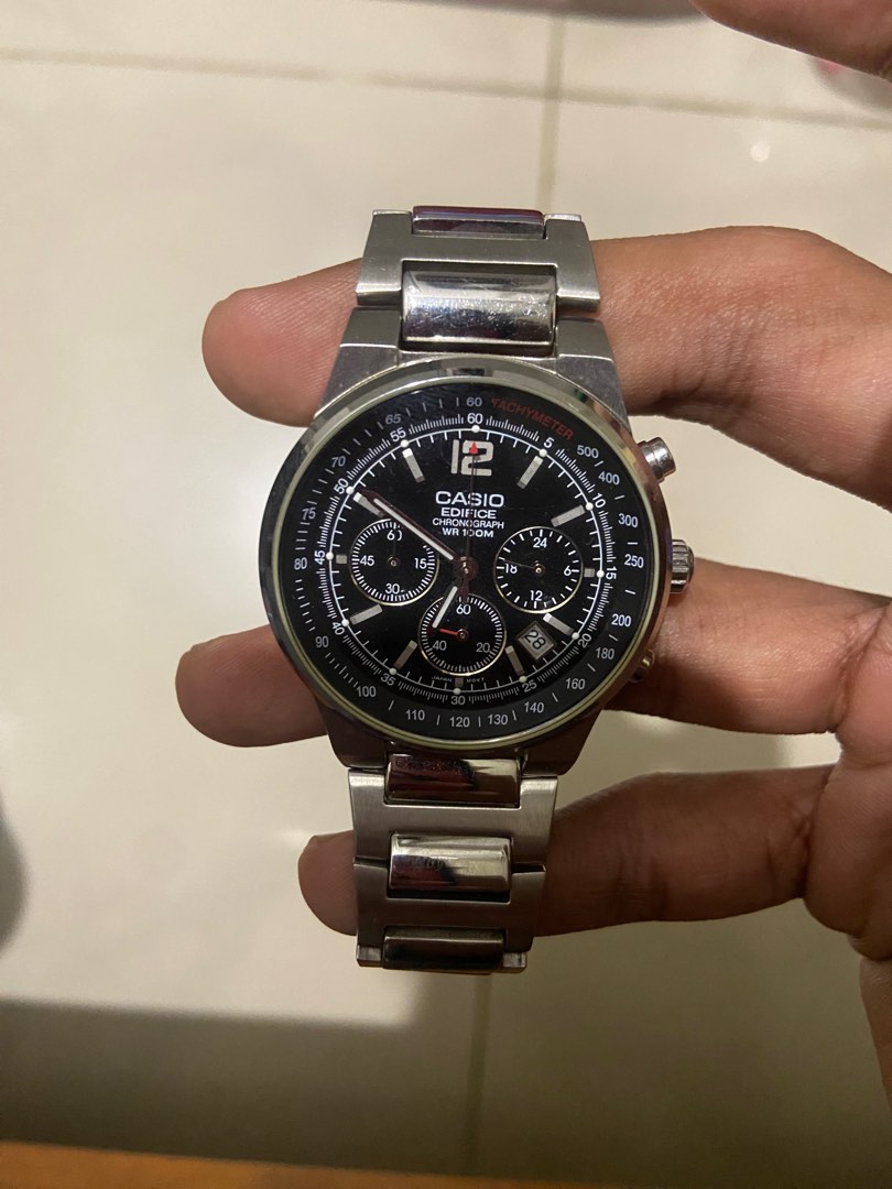 casio edifice wr100m chronograph, Luxury, Watches on Carousell