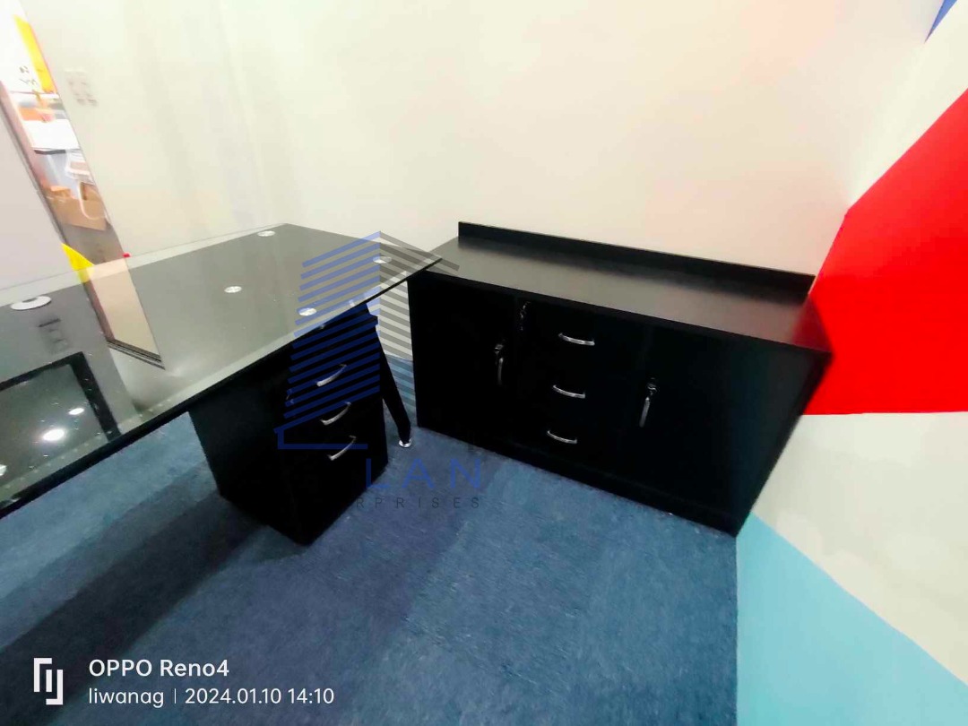 GLASS EXECUTIVE TABLE 0954-246-7072 OFFICE FURNITURE PARTITION ...