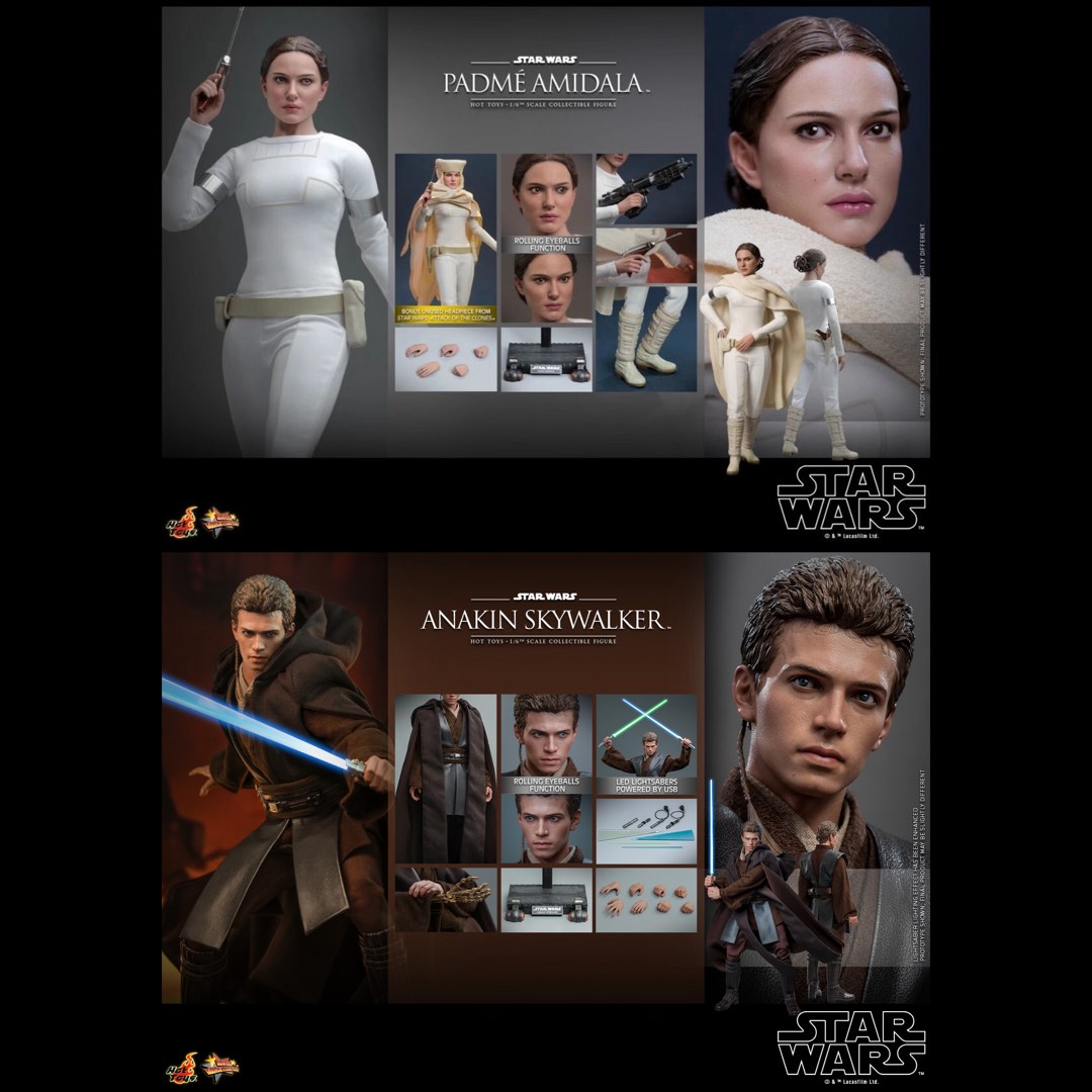Hot Toys 1/6: Padme Amidala + Anakin Skywalker (Padawan), Hobbies ...