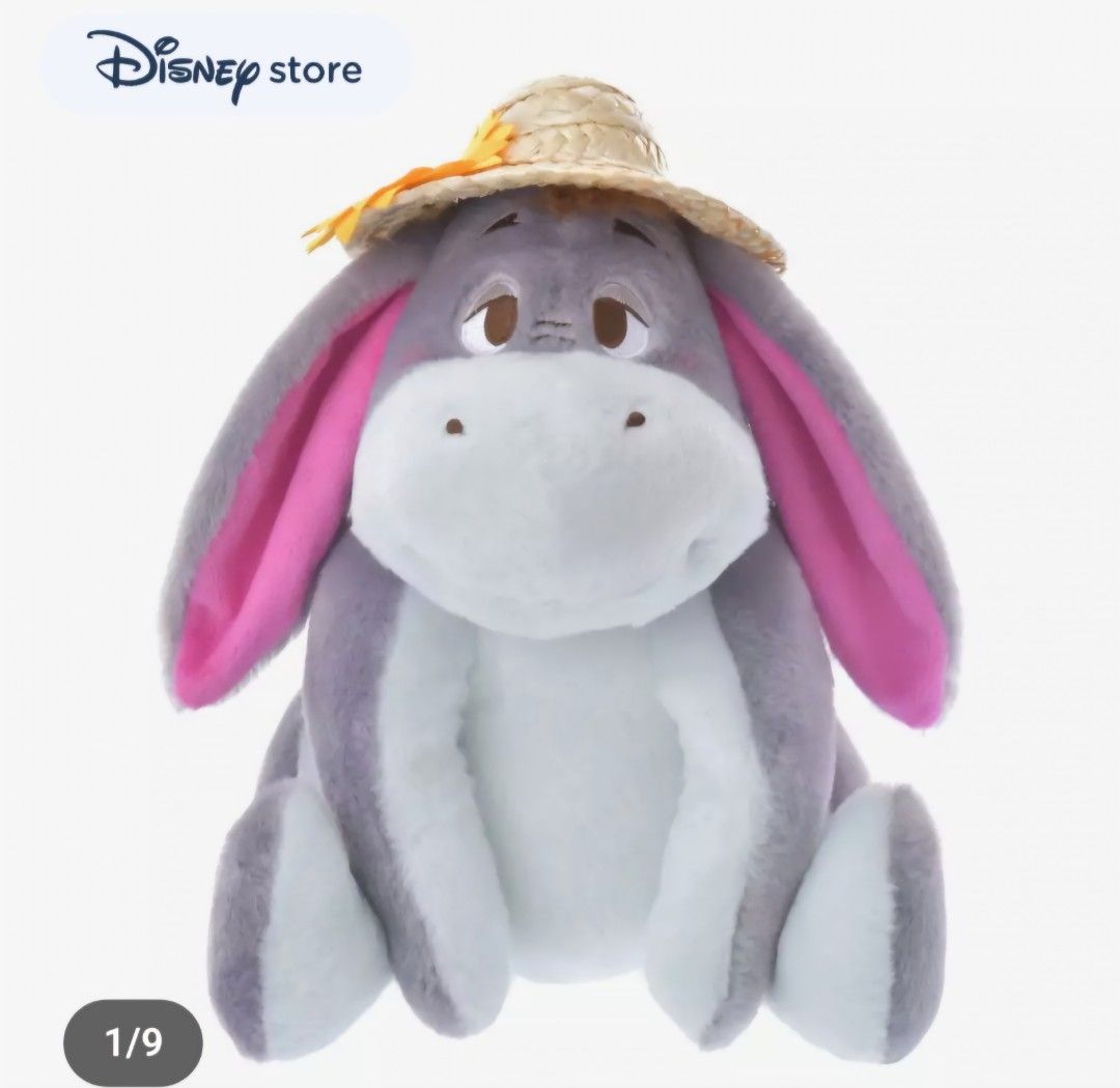 Japan Disney Store Eeyore Stuffed Toy with Straw Hat, Hobbies & Toys ...
