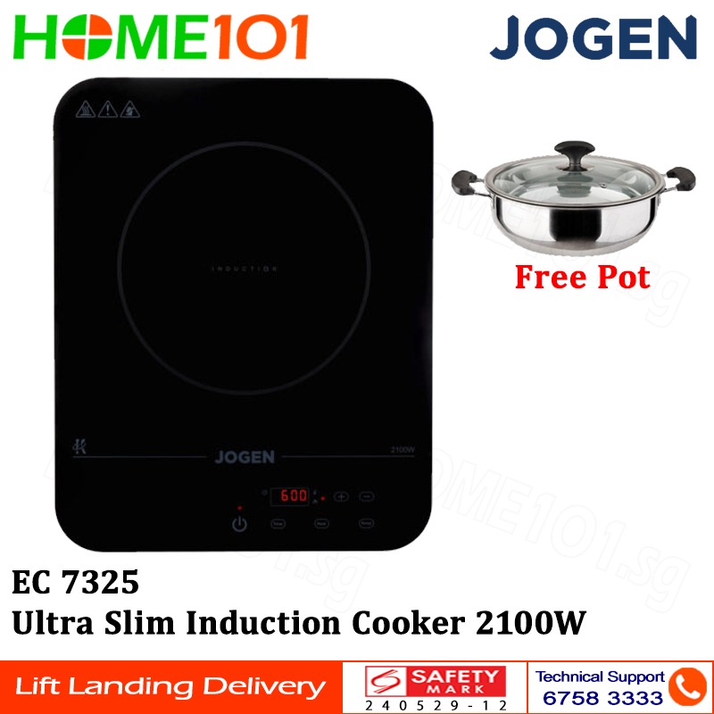 Jogen Ultra Slim Induction Cooker 2100W EC 7325 *FREE POT*, TV & Home ...
