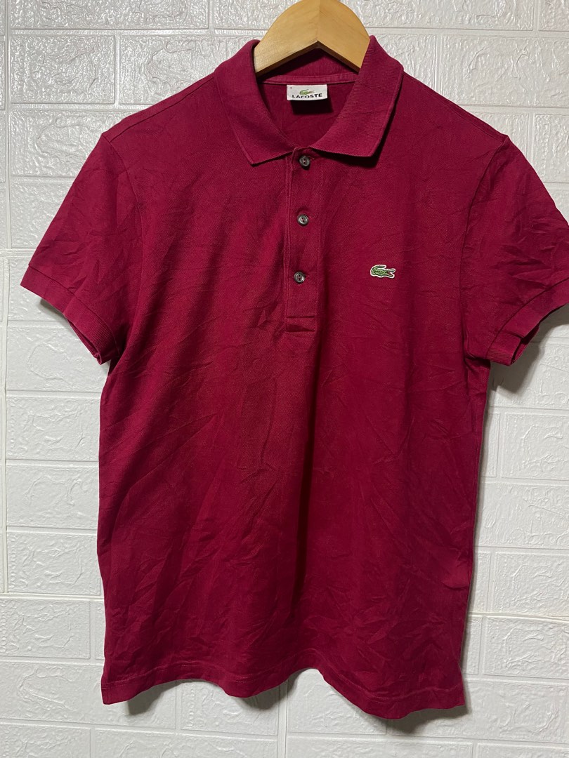 Lacoste maroon Polo shirt, Men's Fashion, Tops & Sets, Tshirts & Polo ...